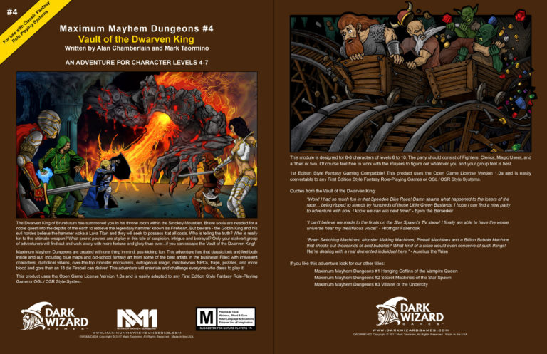 Vault of the Dwarven King – Softcover Book + PDF – Dark Wizard Games